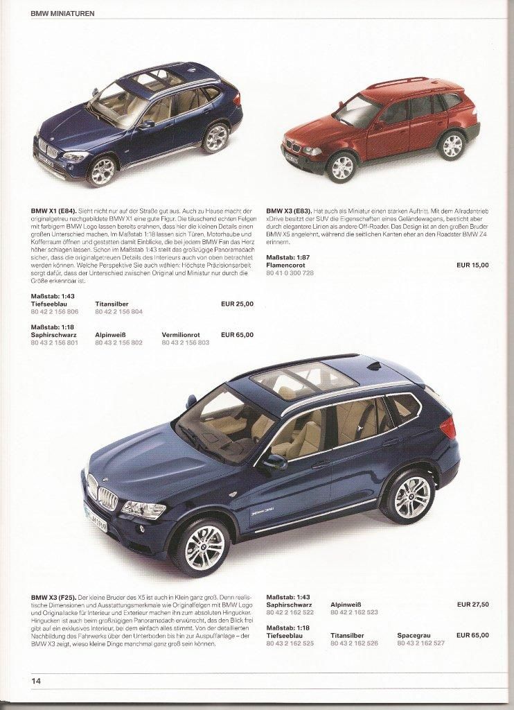 BMW official toy model catalog...